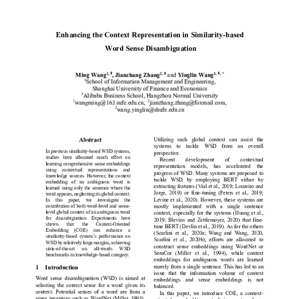 Enhancing the Context Representation in Similarity-based Word Sense Disambiguation - ACL Anthology