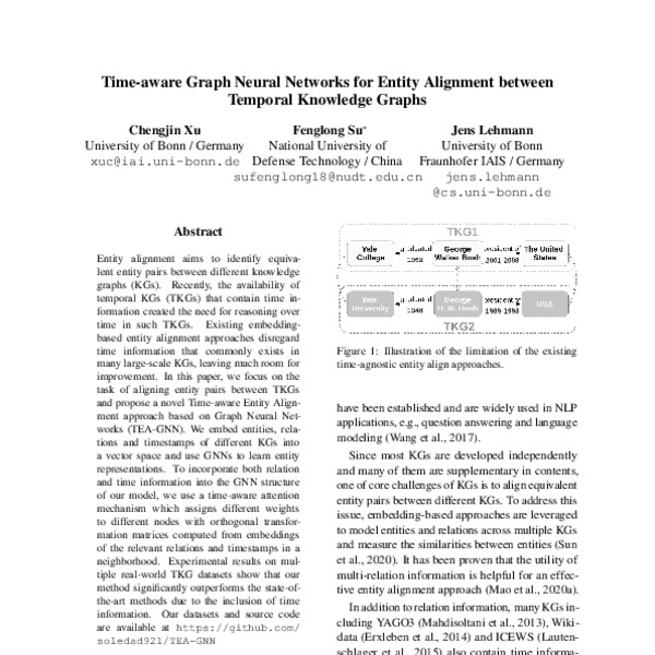 Time Aware Graph Neural Network For Entity Alignment Between Temporal Knowledge Graphs Acl
