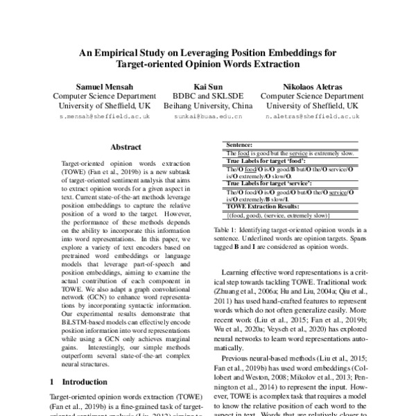An Empirical Study on Leveraging Position Embeddings for Target-oriented Opinion Words ...