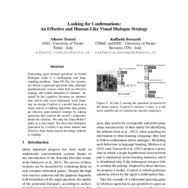 Looking for Confirmations: An Effective and Human-Like Visual Dialogue Strategy - ACL Anthology