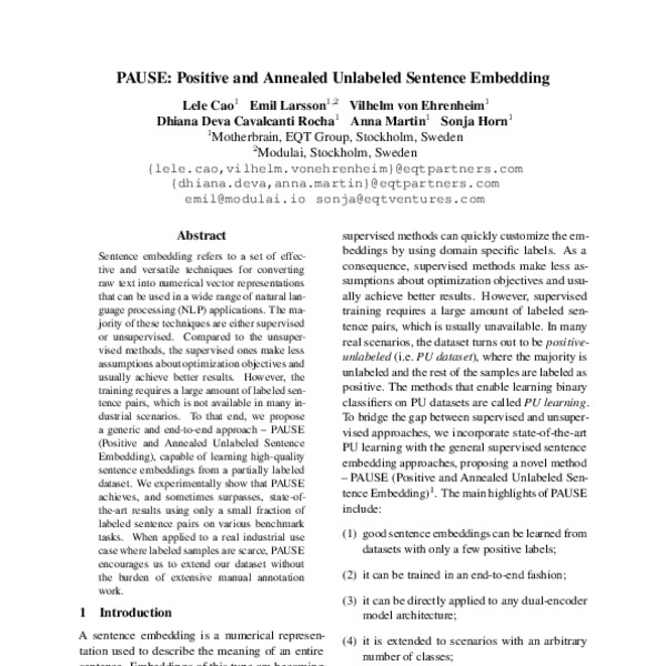 PAUSE: Positive and Annealed Unlabeled Sentence Embedding - ACL Anthology