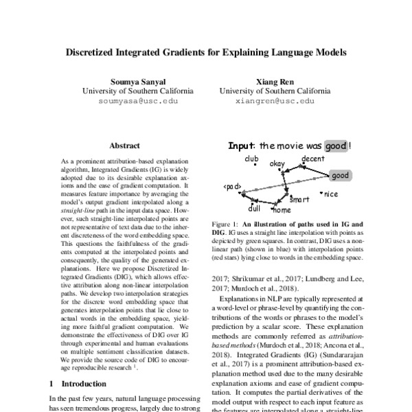 Discretized Integrated Gradients for Explaining Language Models - ACL Anthology