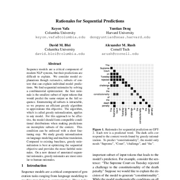 Rationales for Sequential Predictions - ACL Anthology