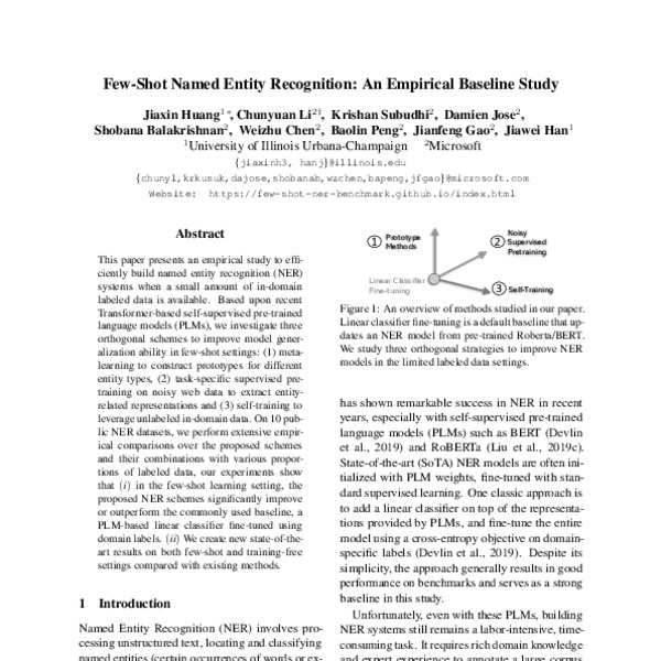 Few-Shot Named Entity Recognition: An Empirical Baseline Study - ACL Anthology