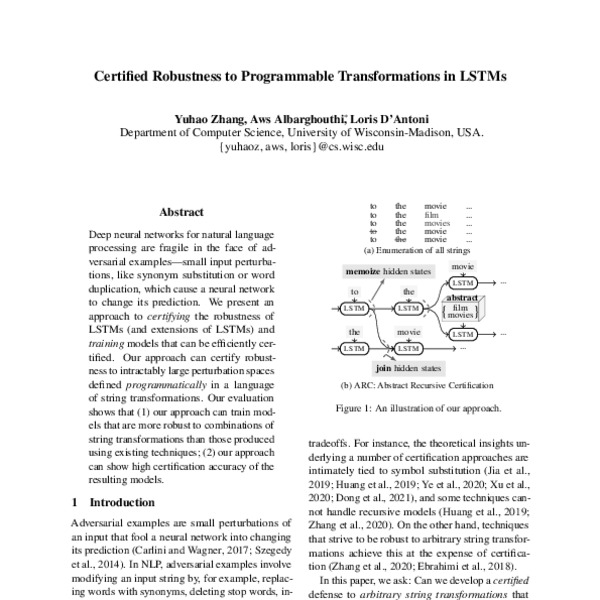 Certified Robustness to Programmable Transformations in LSTMs - ACL Anthology