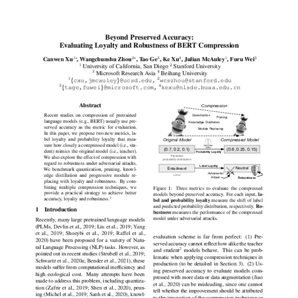 Beyond Preserved Accuracy: Evaluating Loyalty and Robustness of BERT ...