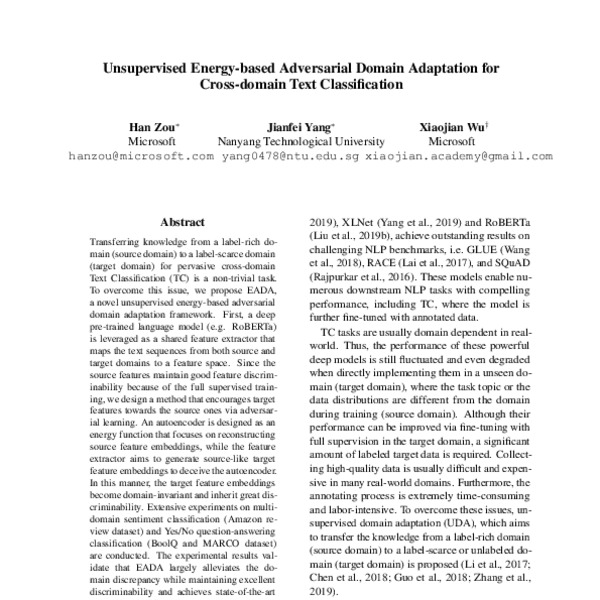 Unsupervised Energy Based Adversarial Domain Adaptation For Cross