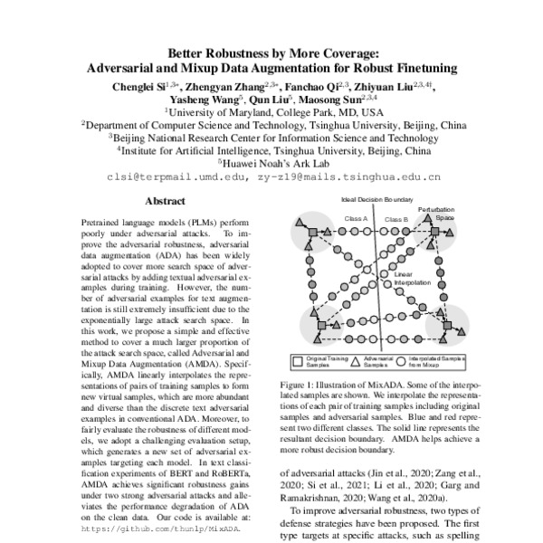 Better Robustness by More Coverage: Adversarial and Mixup Data ...