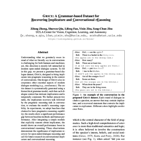 GRICE: A Grammar-based Dataset for Recovering Implicature and Conversational rEasoning - ACL ...