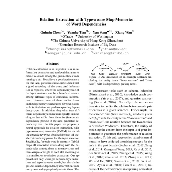 Relation Extraction with Type-aware Map Memories of Word Dependencies - ACL Anthology