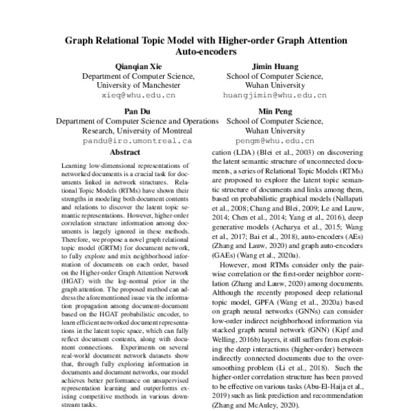 Graph Relational Topic Model With Higher Order Graph Attention Auto Encoders Acl Anthology