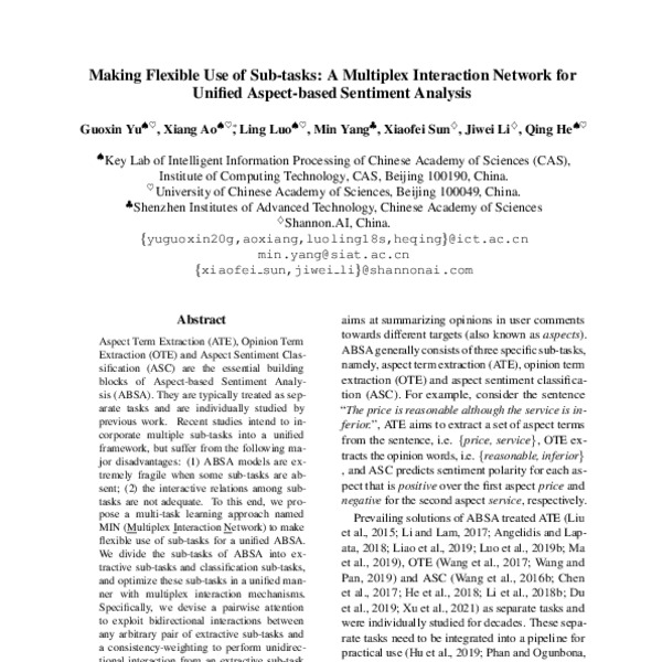 Making Flexible Use of Subtasks: A Multiplex Interaction Network for ...