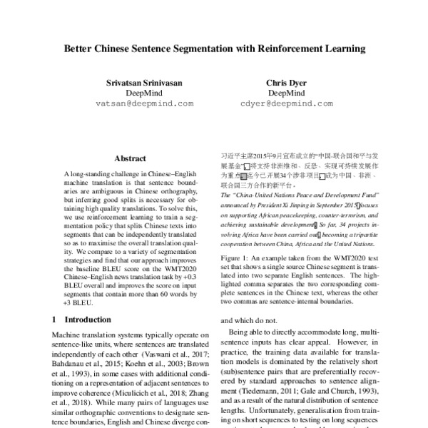 Better Chinese Sentence Segmentation With Reinforcement Learning Acl