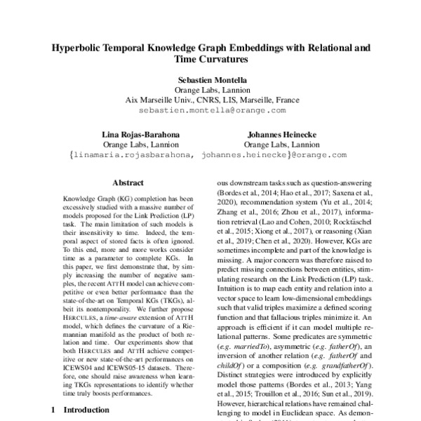 Hyperbolic Temporal Knowledge Graph Embeddings With Relational And Time Curvatures Acl Anthology