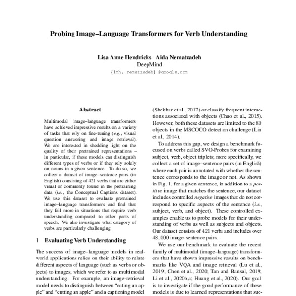 Probing Image-Language Transformers for Verb Understanding - ACL Anthology