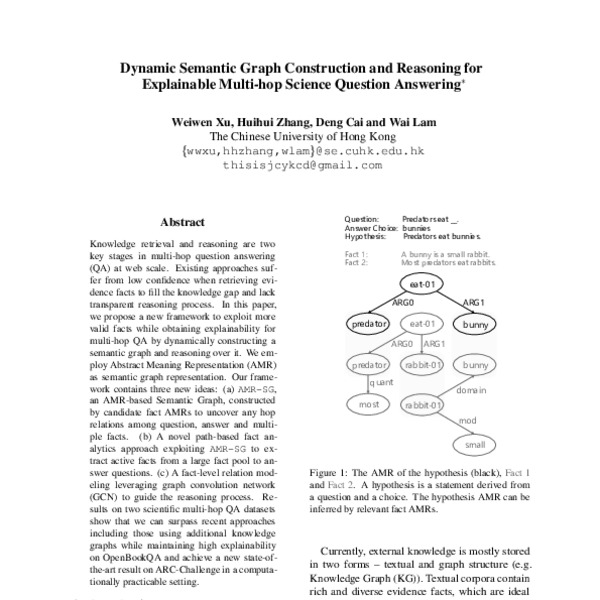 Dynamic Semantic Graph Construction And Reasoning For Explainable Multi