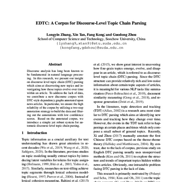 EDTC: A Corpus for Discourse-Level Topic Chain Parsing - ACL Anthology