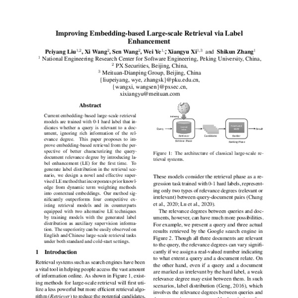 Improving Embedding-based Large-scale Retrieval via Label Enhancement - ACL Anthology