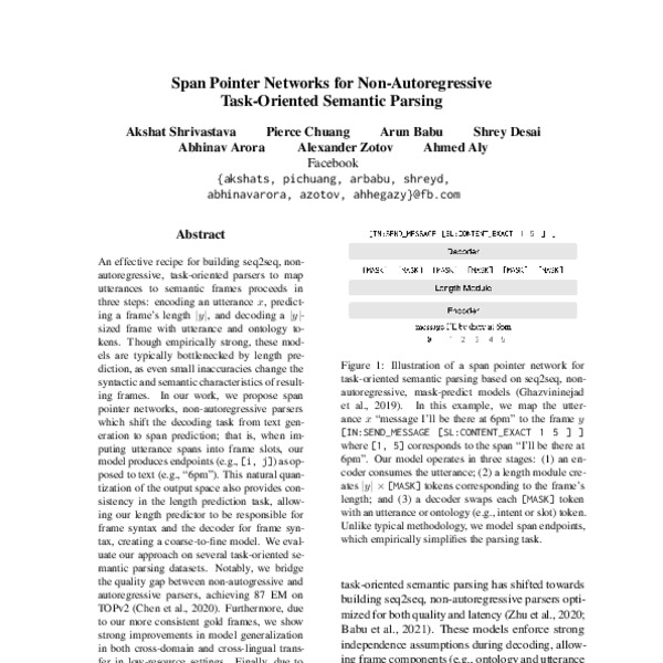 Span Pointer Networks for Non-Autoregressive Task-Oriented Semantic Parsing - ACL Anthology