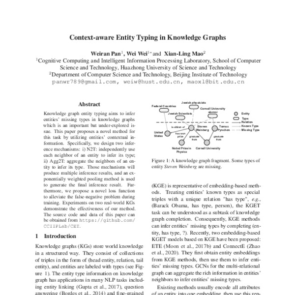 Context Aware Entity Typing In Knowledge Graphs Acl Anthology