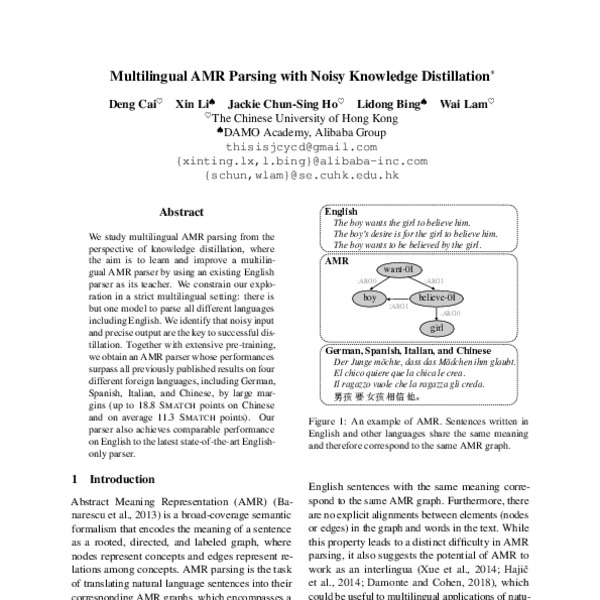 Multilingual AMR Parsing with Noisy Knowledge Distillation - ACL Anthology