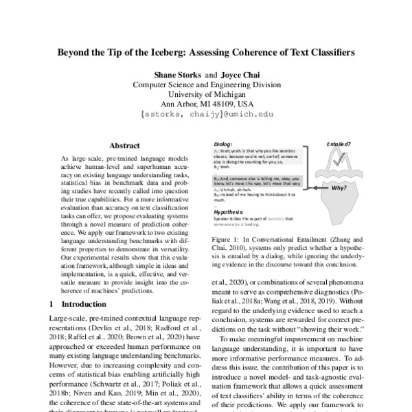 Beyond the Tip of the Iceberg: Assessing Coherence of Text Classifiers - ACL Anthology