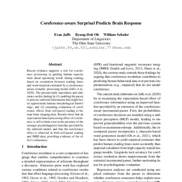 Coreference-aware Surprisal Predicts Brain Response - ACL Anthology