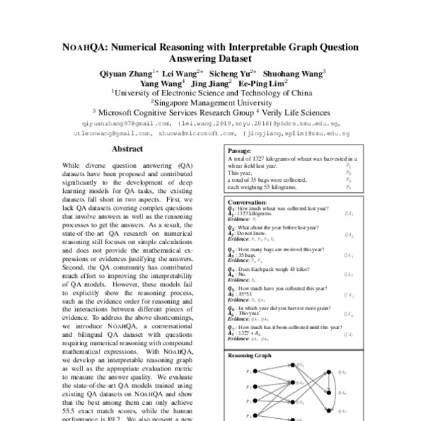 NOAHQA: Numerical Reasoning with Interpretable Graph Question Answering Dataset - ACL Anthology