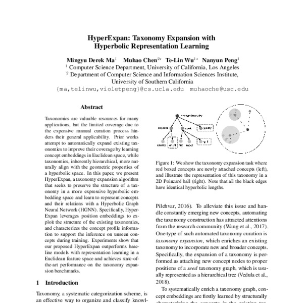 HyperExpan: Taxonomy Expansion with Hyperbolic Representation Learning - ACL Anthology