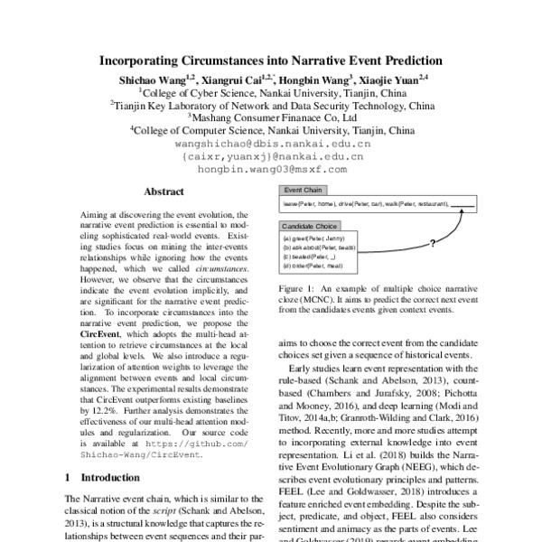 Incorporating Circumstances into Narrative Event Prediction - ACL Anthology