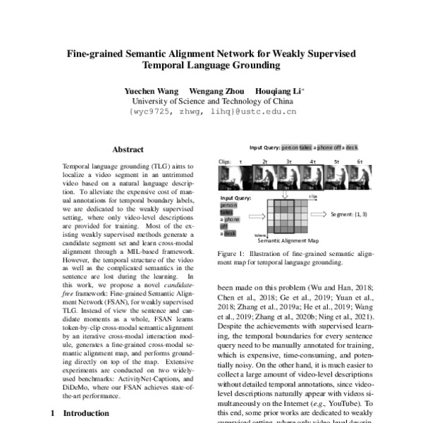Fine Grained Semantic Alignment Network For Weakly Supervised Temporal