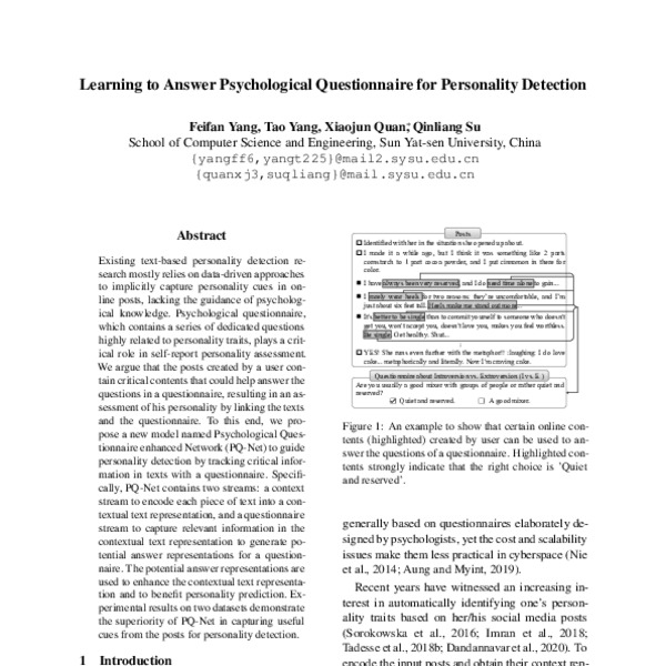 Learning to Answer Psychological Questionnaire for Personality ...