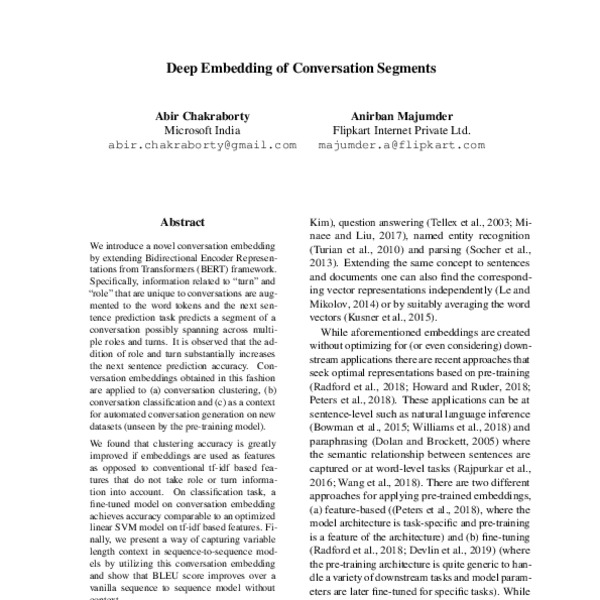 Deep Embedding of Conversation Segments - ACL Anthology