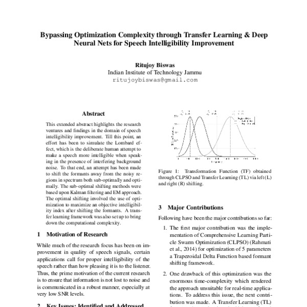 Bypassing Optimization Complexity through Transfer Learning & Deep Neural Nets for Speech ...