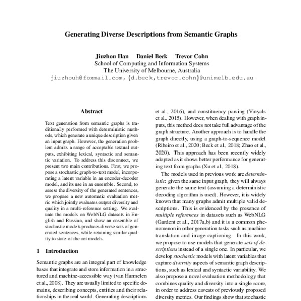Generating Diverse Descriptions from Semantic Graphs - ACL Anthology