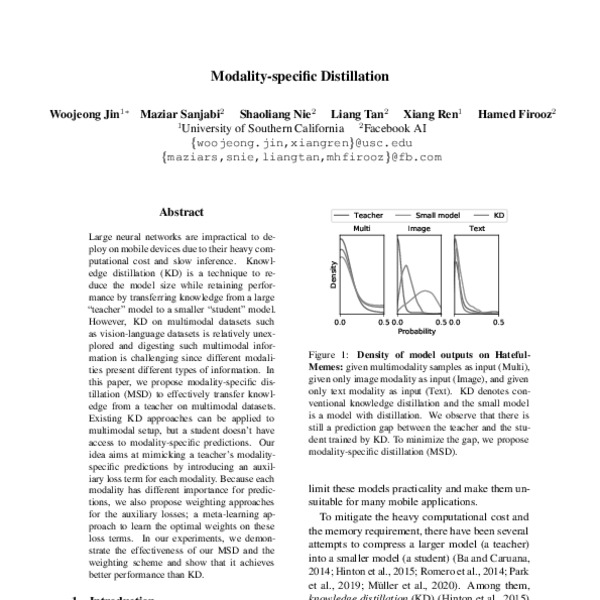 Modality-specific Distillation - ACL Anthology