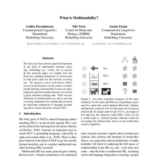 What is Multimodality? - ACL Anthology