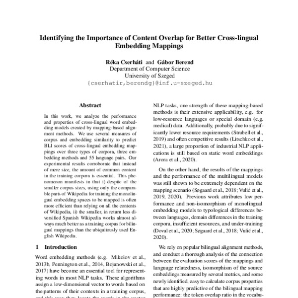 Identifying the Importance of Content Overlap for Better Cross-lingual ...