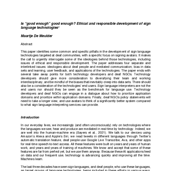 Is “good enough” good enough? Ethical and responsible development of ...