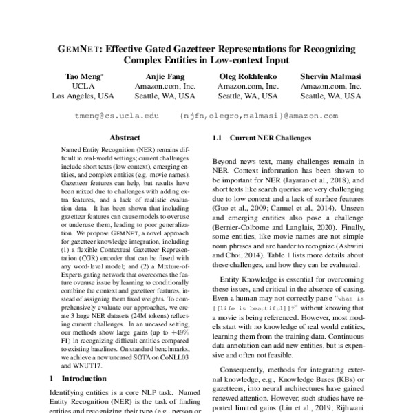 GEMNET: Effective Gated Gazetteer Representations for Recognizing Complex Entities in Low ...
