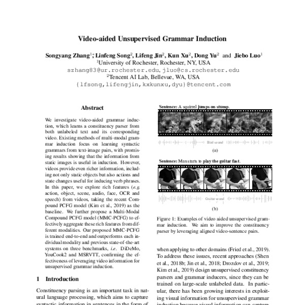 Video-aided Unsupervised Grammar Induction - ACL Anthology