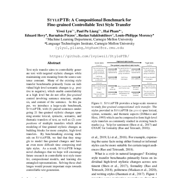 StylePTB: A Compositional Benchmark for Fine-grained Controllable Text ...