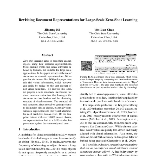 Revisiting Document Representations for Large-Scale Zero-Shot Learning - ACL Anthology