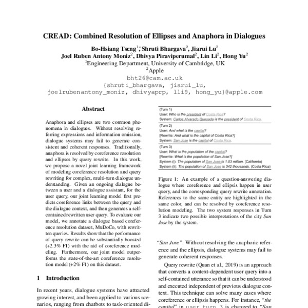 CREAD: Combined Resolution of Ellipses and Anaphora in Dialogues - ACL Anthology