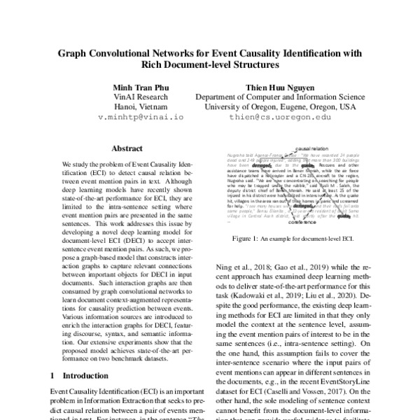 Graph Convolutional Networks For Event Causality Identification With