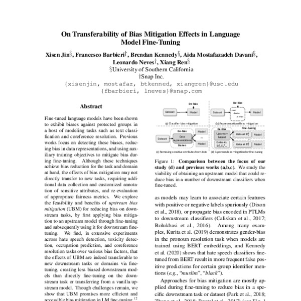 On Transferability of Bias Mitigation Effects in Language Model Fine-Tuning - ACL Anthology