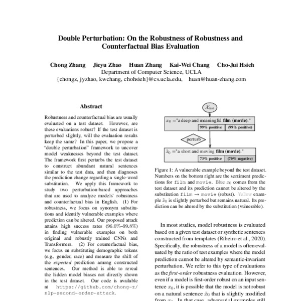 Double Perturbation: On the Robustness of Robustness and Counterfactual Bias Evaluation - ACL ...