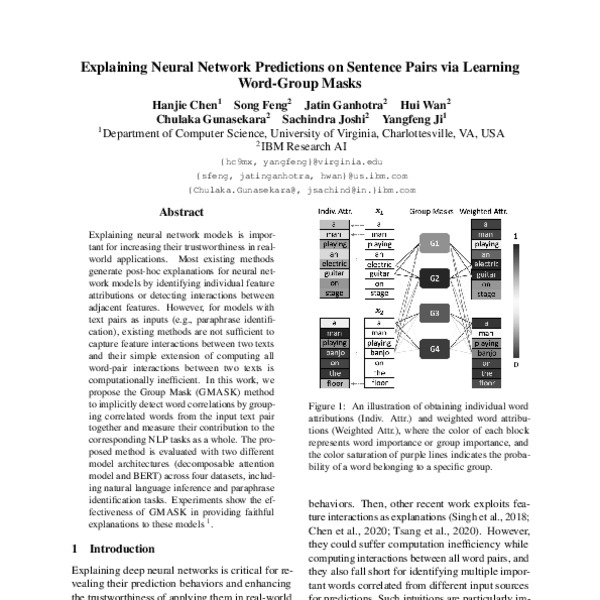 Explaining Neural Network Predictions On Sentence Pairs Via Learning Word Group Masks Acl