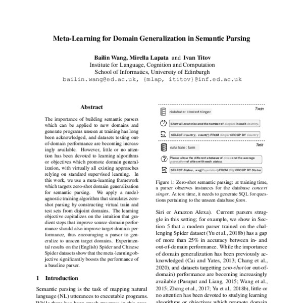 Meta Learning For Domain Generalization In Semantic Parsing Acl Anthology