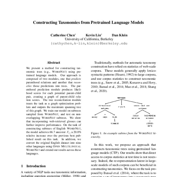 Constructing Taxonomies from Pretrained Language Models - ACL Anthology